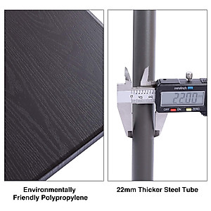 REDCAMP 34" Square Folding Card Table with Resin Top, Portable Fold in Half Small Card Tables with Collapsible Legs for Adults Indoor Outdoor Use, Brown