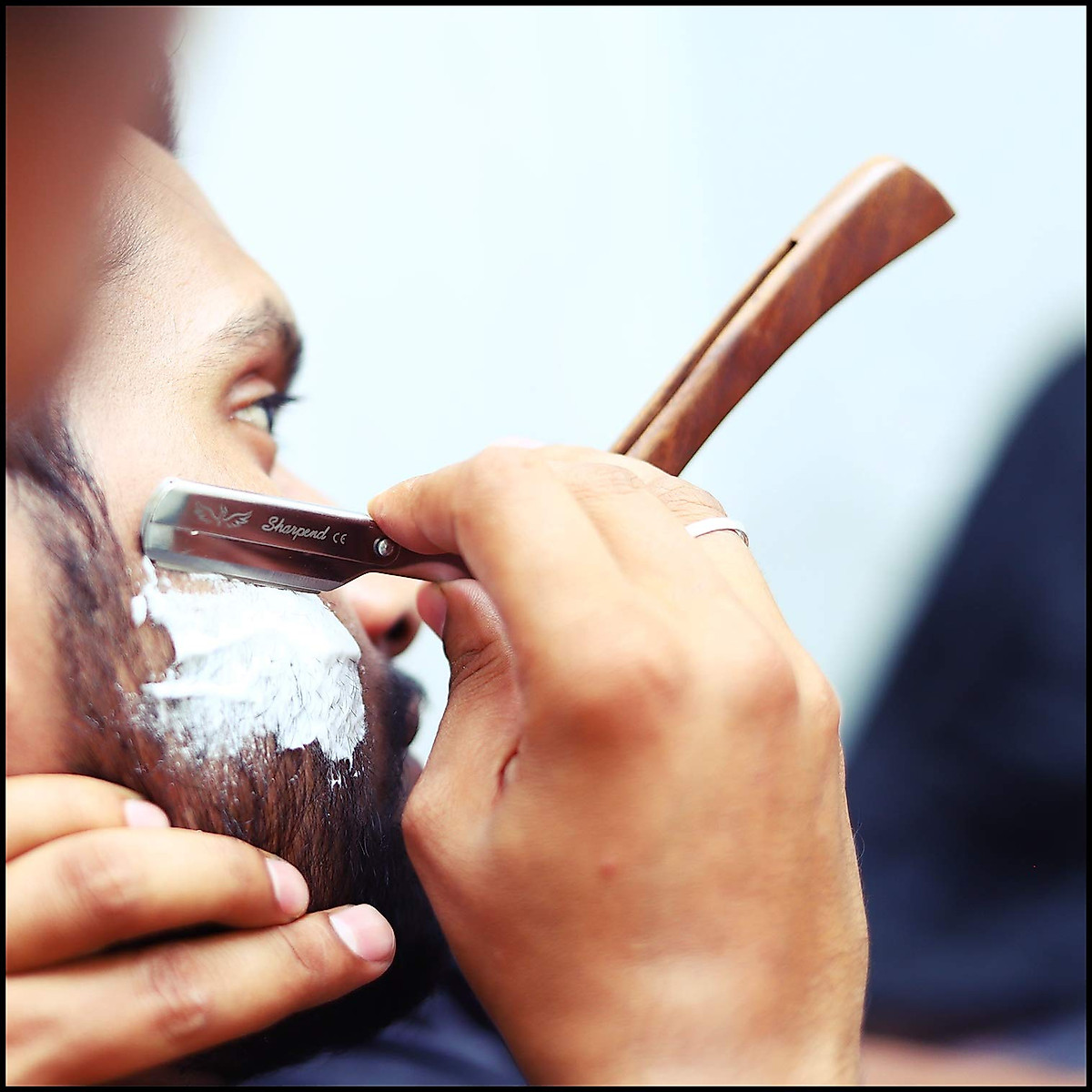 Straight Edge Barber Razor for Close Shave – Professional Barber Razor for Men with 20 Single Edge Blades- Mens Straight Razor Kit, navajas de barber by Sharpend