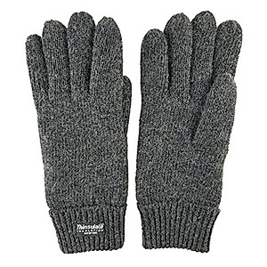 BRUCERIVER Ladie's Wool Knit Gloves with Thinsulate Lining (Dk.Gray, X-Large)