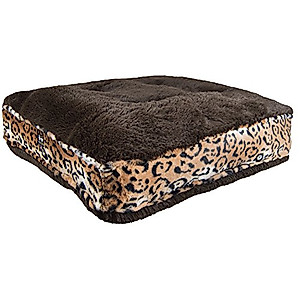 Bessie and Barnie Chepard/Grizzly Bear Luxury Shag Extra Plush Faux Fur Rectangle Pet/Dog Bed (Multiple Sizes)