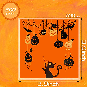 Bnsikun Halloween Cellophane Cookie Bags, 250 Pcs Self Adhesive Clear Cookie Treat Bags for Halloween Party Favor and Gift Packing(6 Style)
