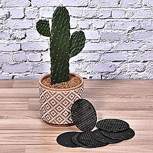 MECCANIXITY Flower Pot Hole Mesh Pad 3.3 Inch Bonsai Plant Bottom Round Plastic Soil Grid Screen Mat, Black Pack of 20