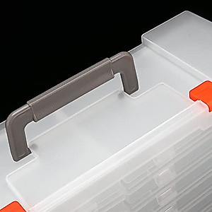 KEILEOHO 4 x 6 Inch Photo Case,18 Inner Clear Photo Storage Boxes, Photo Organizer Cases for Pictures, Stickers Stamps Storage, Scrapbooking