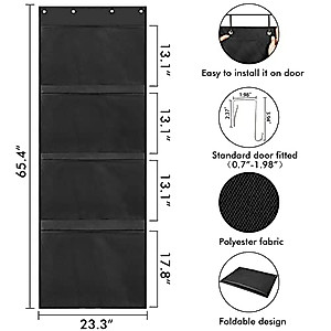 Melpler Stuffed Animal Storage - Stuffed Animal Holder, Hanging Stuffed Animal Organizer for Nursery, Over the Door Organizer for Stuffies, Toy Plush Storage with 4 Hooks 3 Support Rods(Black)