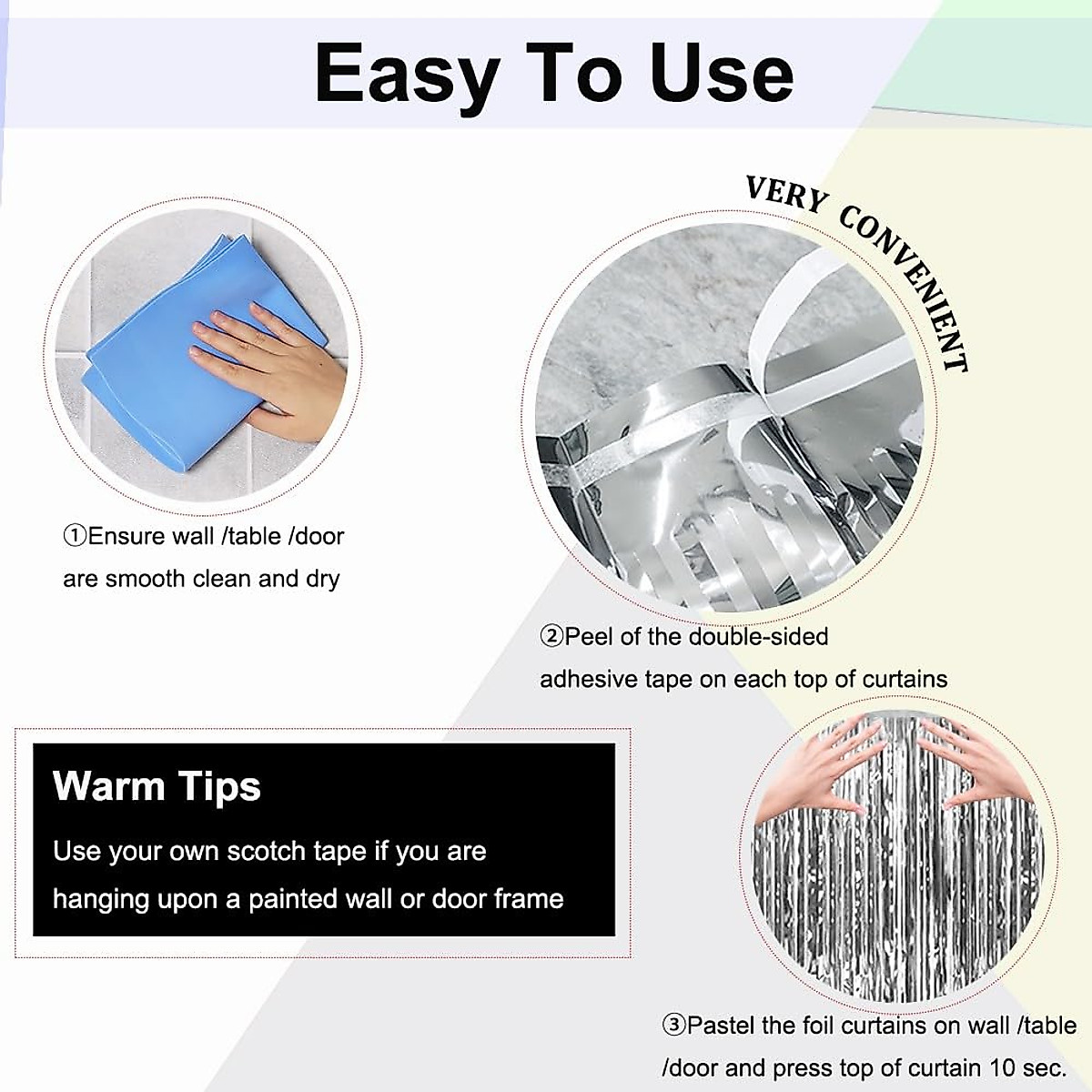 EUFARS 4 Pack Silver Fringe Backdrop Curtain - Silver Streamers for Birthday Party Backdrop, Silver Backdrop for Graduation Decorations Class of 2024 Prom Disco Party Decorations