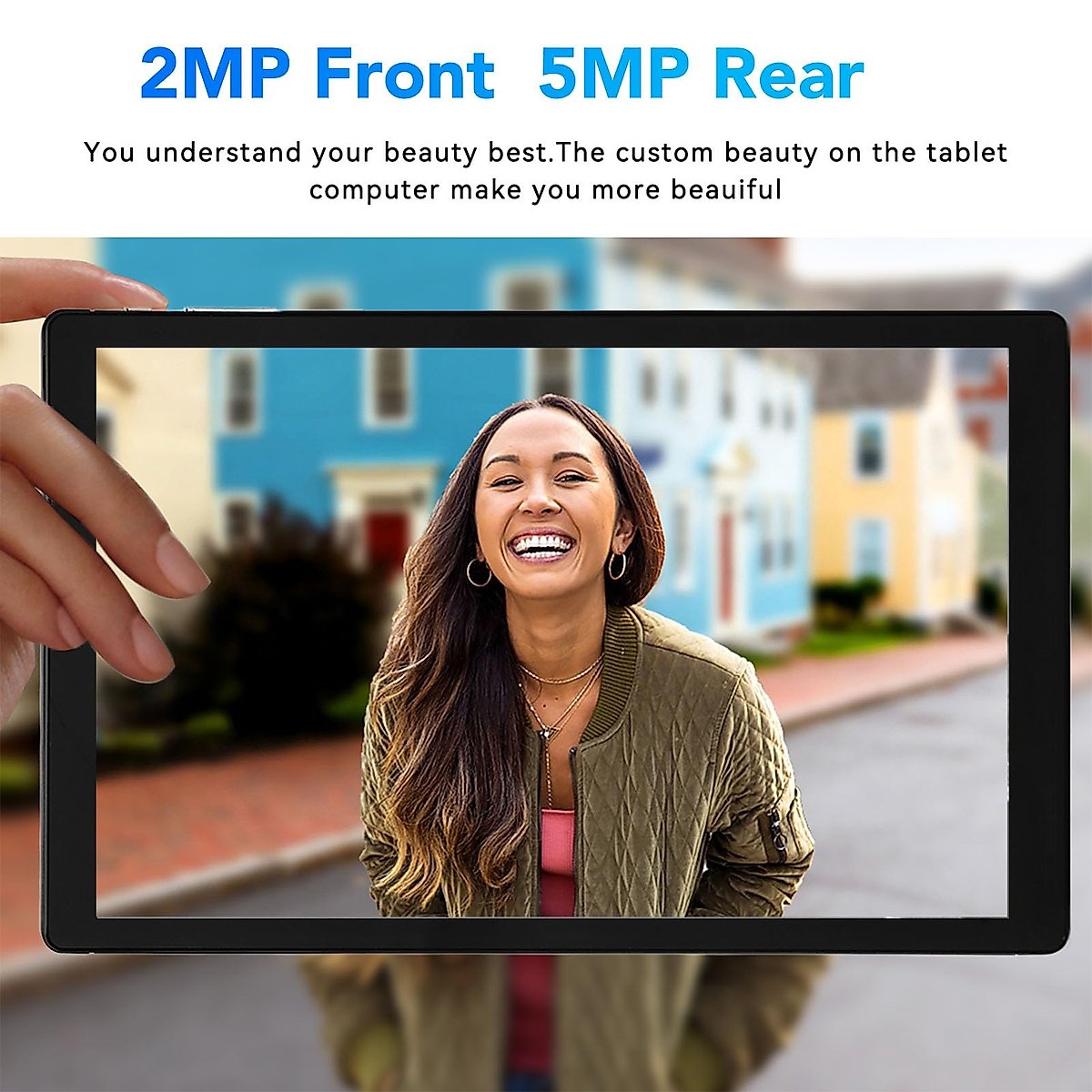 10.1 Inch Tablet for Android 12, 2 in 1 Tablet with Earphones Keyboard Mouse, 5G WiFi 6GB RAM, 128GB ROM, 20+50MP Dual Camera, High Performance Deca Core CPU (US Plug)