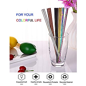 HuaLan Metal Chopsticks 18/8 Stainless Steel Chopsticks Japanese Korean Chopsticks Dishwasher Safe Resistant to Acids and Alkalis Fadless Anti-slip Reusable Chop Sticks 5 Pairs Gift Set - Multicolor