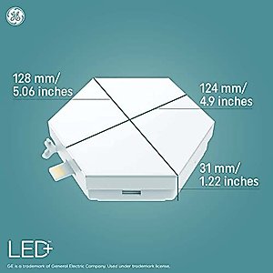 GE LED+ Color Changing LED Hexagon Tile Panels with Remote, No App or Wi-Fi Required, Linking Compatible (6 Pack)