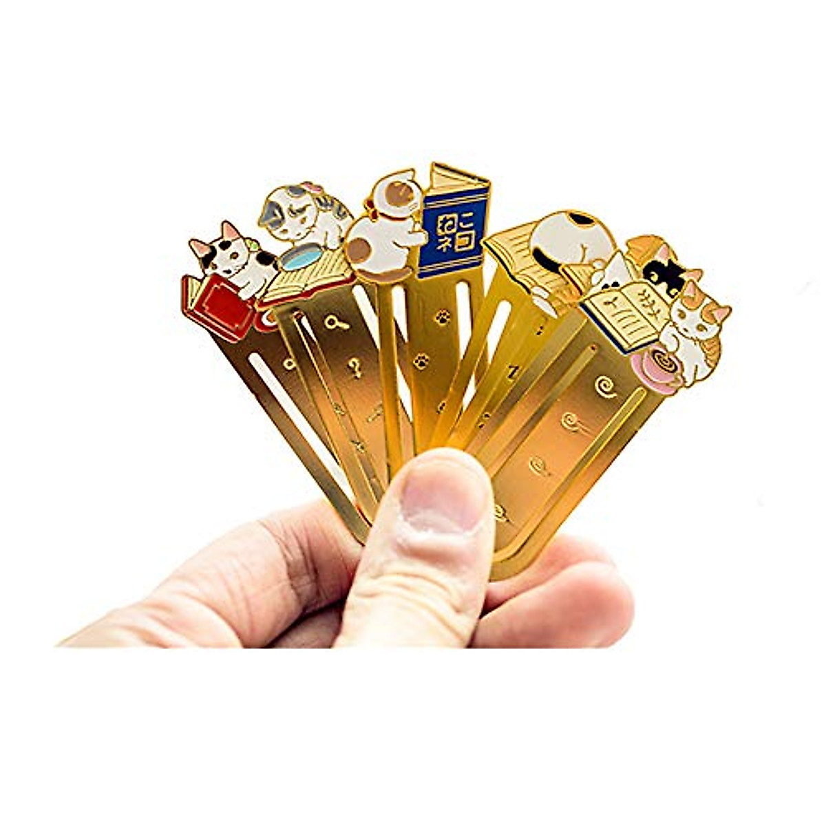 Starte 3Pcs Funny Cute Cat Theme Metal Bookmark for Cat Lovers Book Marker Lovely School Office Supplies for Kids