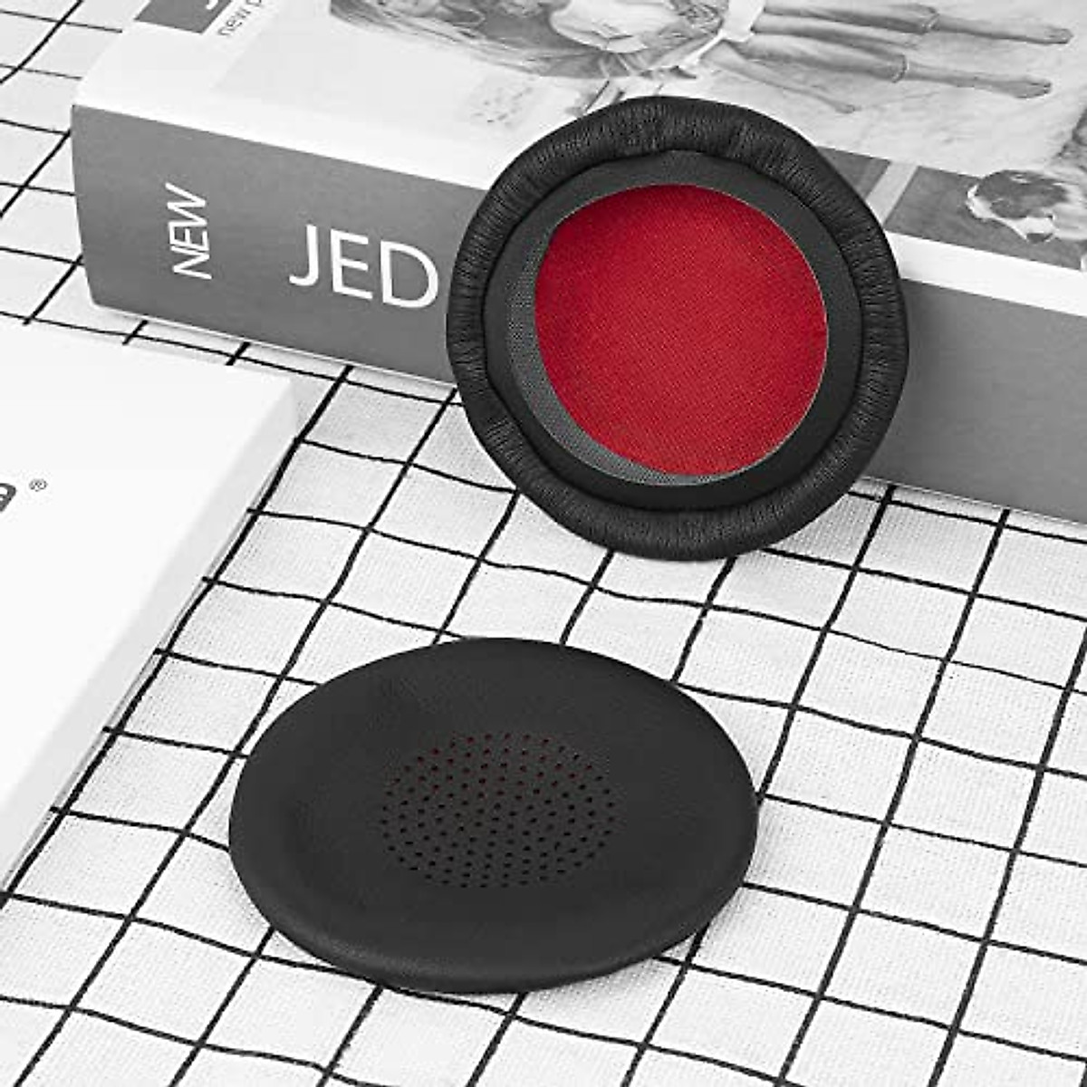 Geekria QuickFit Ear Pads Replacement for Plantronics Voyager Focus UC B825, Voyager Focus 2 UC, BLACKWIRE 5220 5210 7225, Backbeat Sense Headset Earpads, Ear Cups Cover Repair Parts (Black)