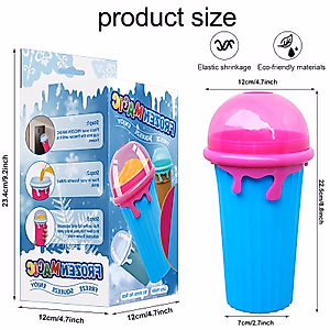 Slushy Cup, 500ml Magic Slushy Maker Cup TIK TOK Quick Frozen Magic Cup Double Layers Slushie Cup Portable Quick Frozen Smoothies Squeeze Cooling Cup