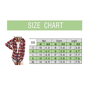 MOKINGTOP Flannel Women Shacket Plaid Print Long Sleeve Lapel Long Jackets Cardigan CoatFlannel Shacket Women,