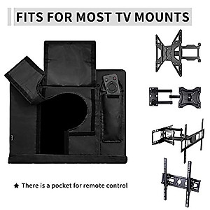 Outdoor TV Cover with Front Flap for Watching TV on Rainy Days, Convenient Use Without Remove, Durable TV Cover with Free Cleaning Cloth (30-32 inch, Black)