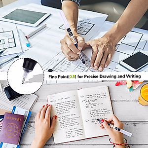 Rollerball Pens, 30 Pack Fine Point Rollering Ball Pen, 0.5mm Fine Tip Liquid Ink Pens, Quick-Drying Pen for Writing, Notetaking and Drawing