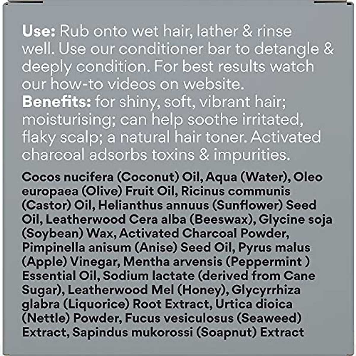 Beauty and the Bees Voodoo Activated Charcoal & Honey Shampoo Bar - Normal to Dry Hair - 100% Natural Organic Ingredients Sulfate Free & Eco-Friendly from Tasmania Australia