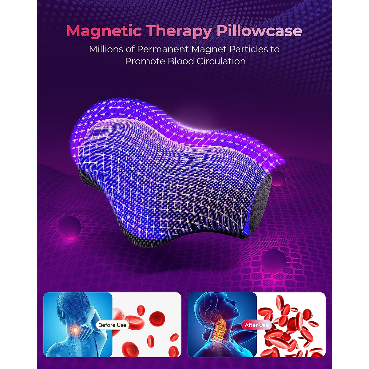 Neck Stretcher for Neck Pain Relief, Cervical Neck Traction Device with Magnetic Therapy Pillowcase, Neck Hump Corrector, Neck and Shoulder Relaxer for TMJ, Cervical Spine Alignment, Yellow