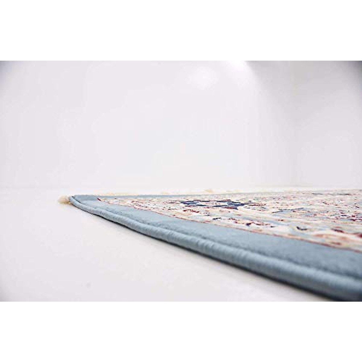 Unique Loom Narenj Collection Classic Traditional Textured Medallion Pattern Design Area Rug, 8 ft x 10 ft, Blue/Tan