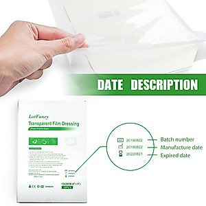 LotFancy Transparent Film Dressing 6x8 inch, 18PCS, Sterile, Waterproof Adhesive Wound Cover Bandage Tape, Film Dressing for Post Surgical, Scar Therapy, Medical Supplies, Tattoo Dressings