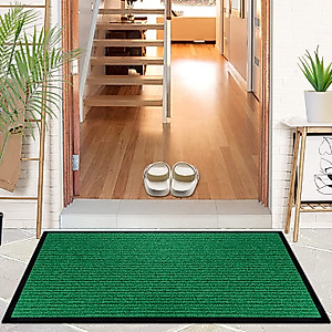 LuxUrux Durable Rubber Door Mat - Heavy Duty, Indoor/Outdoor (17'' x 30'') - Easy Clean, Waterproof, Low-Profile - Ideal for Entryways, Patios, Garages