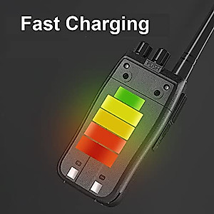 VBTER Walkie Talkies Rechargeable with Earpieces Mic, Two-Way Radios Long Range USB Cable Charging 14 Channel Handheld Transceiver Walky Talky（2 Pack）