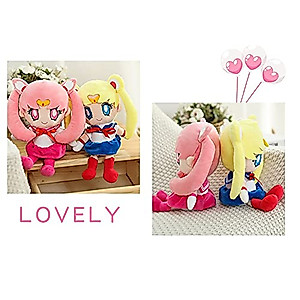 LINKOM Plush Doll Cute Cartoon Figure Plushie Stuffed Toy Soft Cushion Pillow Gift Collection Decoration for Fans Kids Girls (25cm/9.84inch, Blue)