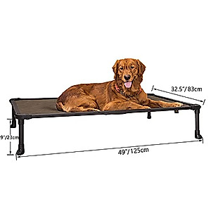 Veehoo Chew Proof Elevated Dog Bed - Cooling Raised Pet Cot - Rustless Aluminum Frame and Durable Textilene Mesh Fabric, Unique Designed No-Slip Feet for Indoor or Outdoor Use, Brown, X Large