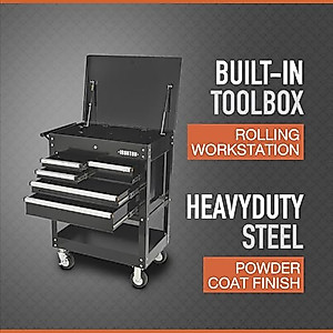 Ironton 30in. 5-Drawer Mechanic's Tool Cart - 33-7/8in.L x 17-5/8in.W x 39-1/8in.H, 700-Lb. Capacity