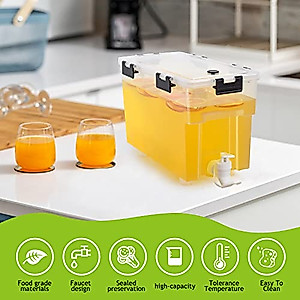 1.5 Gallon Drink Dispenser For Fridge,Beverage, Water Dispenser With Spigot.Juice Containers With Lids For Fridge,Parties And Daily Use. 100% Sealed And Filter Screen.BPA FREE.