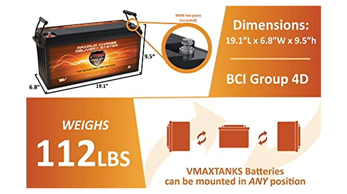 Vmaxtanks VMAX SLR200 12V 200Ah AGM Solar Batteries