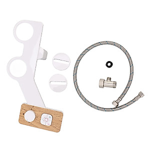 Hyuduo Button Bidet Attachment, Toilet Bidet Attachment with 7/8 Copper Tee, Wood Grain Button Dual Nozzle Bidet Attachment, Ultra Slim Bidet, Bidets