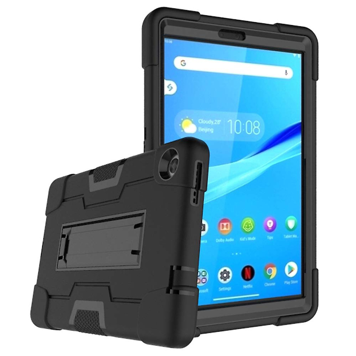 for Lenovo Tab M8 8 Inch Gen 3 2022 Case,Heavy Duty Hybrid Shockproof Full-Body Defender Rugged Protective Case with Stand for Lenovo Tab M8/M8 Smart/M8 HD LTE 8 Inch Tablet(Black/Black)