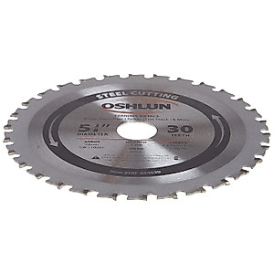 Oshlun SBF-054030 5-3/8-Inch 30 Tooth MTCG Saw Blade with 20mm Arbor (5/8-Inch and 10mm Bushings) for Mild Steel and Ferrous Metals