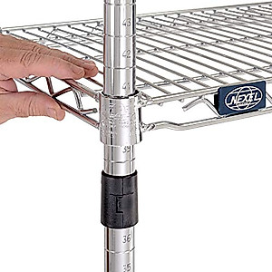 Nexel 14" x 36" x 63", 4 Tier Adjustable Wire Shelving Unit, NSF Listed Commercial Storage Rack, Chrome Finish, leveling feet