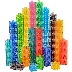 edxeducation Translucent Linking Cubes - Construction Toy for Early Math - Set of 100 - 0.8 Inch - Light Table Toy - Elementary + Preschool Learning