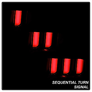 ACANII -For 2005-2009 Ford Mustang Black Housing Smoked Lens LED Tube Sequential Signal Tail Lights Brake Lamps Assembly