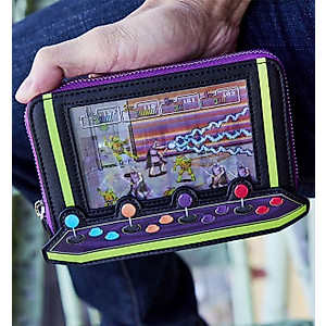 Loungefly Teenage Mutant Ninja Turtles 40th Anniversary Vintage Arcade Lenticular Zip Around Wallet
