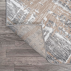 JONATHAN Y SOR201C-3 Slant Modern Abstract Indoor Area Rug, Transitional, Contemporary, Solid & Striped, Bedroom, Kitchen, Living Room, Easy-Cleaning, Non-Shedding, 3 X 5, Beige/Gray