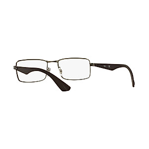 Ray-Ban Men's RX6332 Rectangular Prescription Eyewear Frames, Matte Gunmetal, 55mm