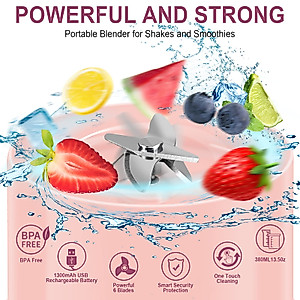 LittleLuxuries Portable Manual Food Blender, Pink