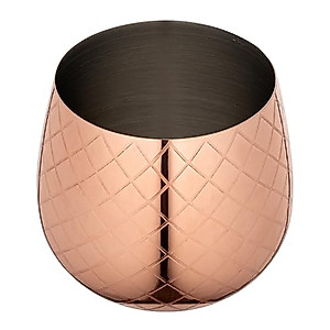 Restaurantware 24-OZ Pineapple Drink Tumbler: Perfect for Bars Restaurants and Catered Events - Copper Drink Cup with Silver Stainless Steel Interior Lining and Straw Slot - 1-CT