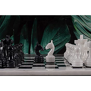 RADICALn 15 Inches Handmade White and Black Weighted Full Chess Game Set - Staunton and Ambassador Style Marble Tournament Chess Sets for Adults