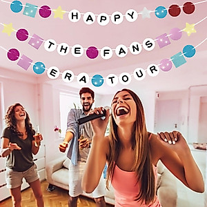 Slitunk Birthday Decorations, 173 PCS Birthday Banner, DIY Friendship Bracelet Birthday Banner, Glitter Era Tour Birthday Party Decorations for Music Theme