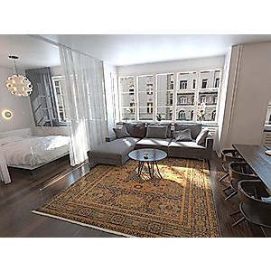 Unique Loom Palace Collection Traditional, Southwestern, Medallion, Geometric Area Rug, 9' 0" x 12' 0", Navy Blue/Tan