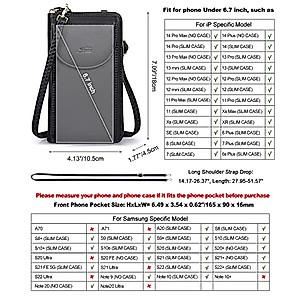 S-ZONE PU Leather RFID Blocking Crossbody Cell Phone Bag for Women Wallet Purse