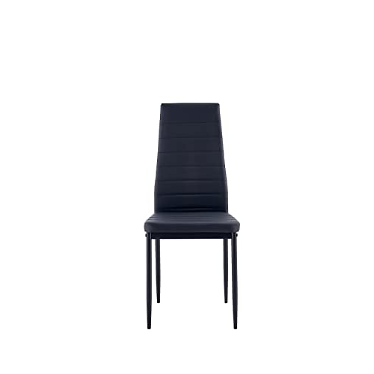LCH, Black Room High Back, PU Leather Seat and Metal Frame, Kitchen Chairs Set of 4 Dining Roomchairs