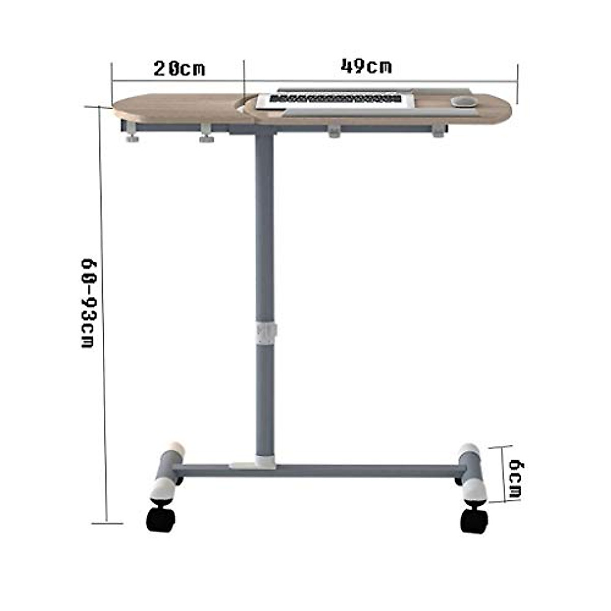 SCKTFS Computer Student Laptop Desk Height Adjustable Wooden Laptop Table Computer Standing Desk with Tablet Slot Mobile Workstation with Wheels
