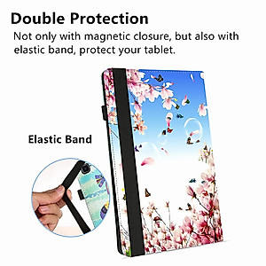 Case for 6" All-New Kindle 11th Generation 2022 Release (Model No.C2V2L3), PU Leather Flip Case Cover with Smart Auto Wake/Sleep and Card Slots for Kindle 2022 11th Gen E-Reader.(Butterfly in Flowers)