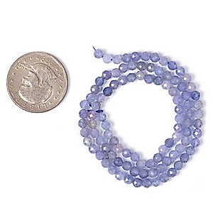 Natural Tanzanite 4mm Faceted Ball Spacer Loose Beads 16 Inch for Jewelry Making Beads