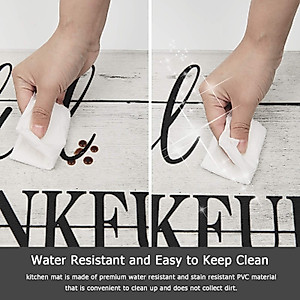 HEBE Anti Fatigue Kitchen Mat Set of 2 Non Slip Cushioned Kitchen Mats for Floor Waterproof Farmhouse Kitchen Rugs and Mats Set Comfort Standing Desk Mat Carpet for Sink,Office,Laundry