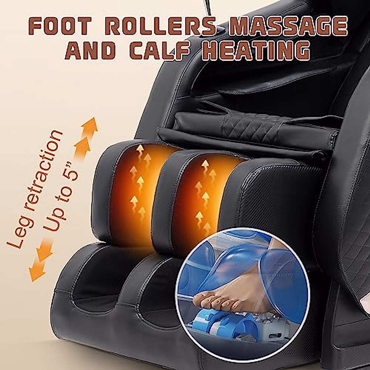 2023 Massage Chair Recliner, Zero Gravity Full Body Massage Chair with Airbags, Heating, Bluetooth Speaker and Foot Rollers (Black)